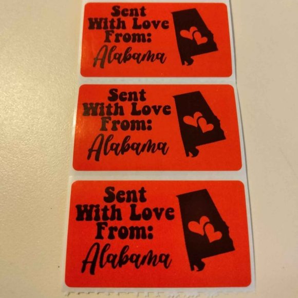 Hand Crafted | Office | 0 Alabama Shipping Labels Thermal Packaging ...
